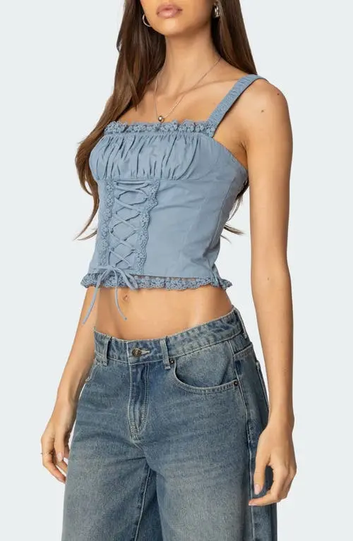 EDIKTED Juliet Lace-up Corset Top