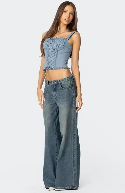 EDIKTED Juliet Lace-up Corset Top