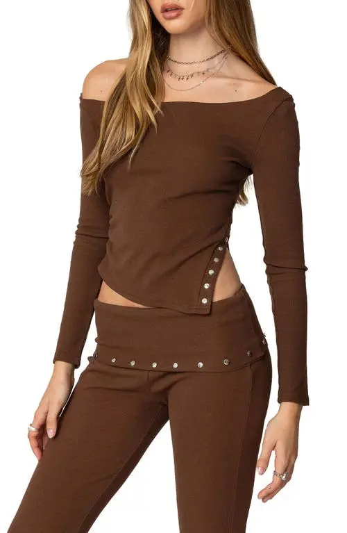 EDIKTED Aries Studded Rib Top