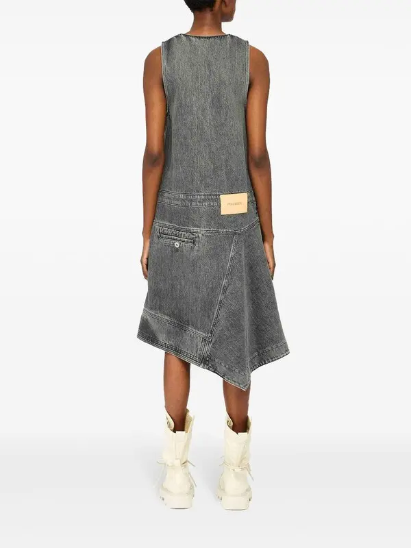 JW Anderson Wrap Sleeveless Midi Dress - Grey