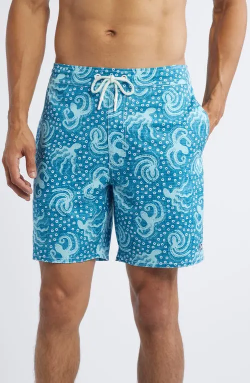 Johnnie-o Big Blue Swim Trunks - Barrels Blue