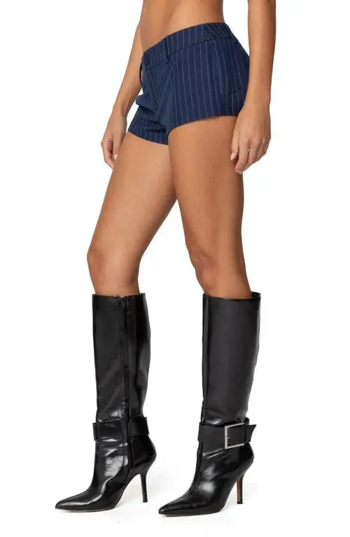 EDIKTED Harrison Pinstripe Microshorts