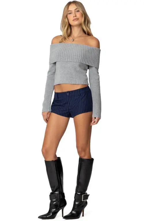 EDIKTED Harrison Pinstripe Microshorts