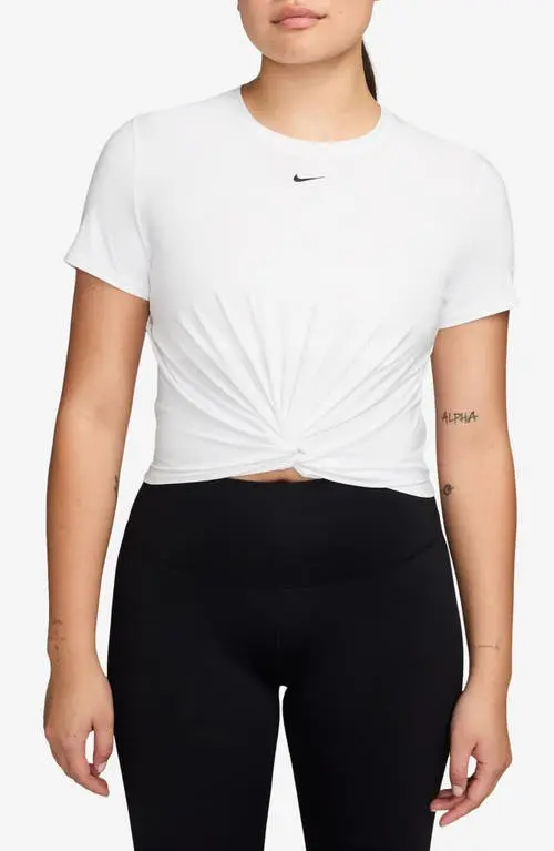 Nike Dri-fit Twist Front Top - 102 White/black