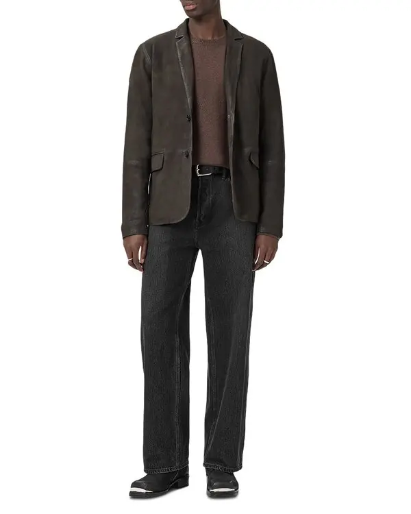 ALLSAINTS Monet Waxed Suede Regular Fit Blazer - Mole Brown