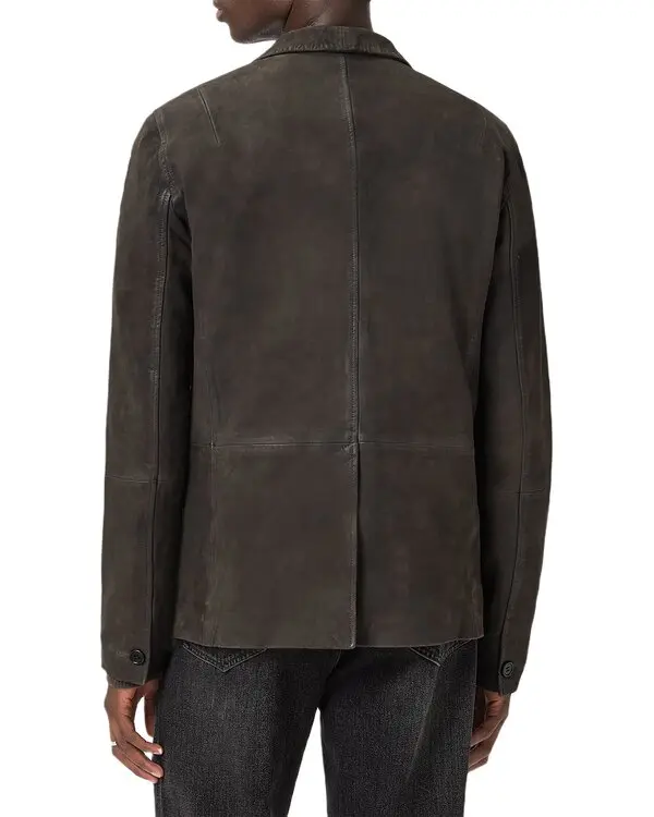 ALLSAINTS Monet Waxed Suede Regular Fit Blazer - Mole Brown