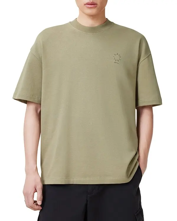 ALLSAINTS Haven Cotton Logo Embroidered Tee - Light Ash