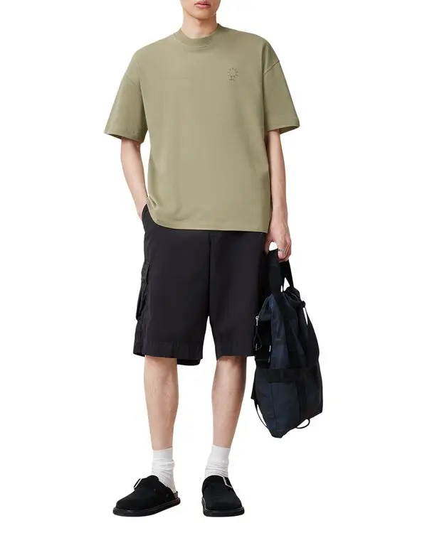 ALLSAINTS Haven Cotton Logo Embroidered Tee - Light Ash