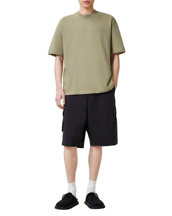 ALLSAINTS Haven Cotton Logo Embroidered Tee - Light Ash