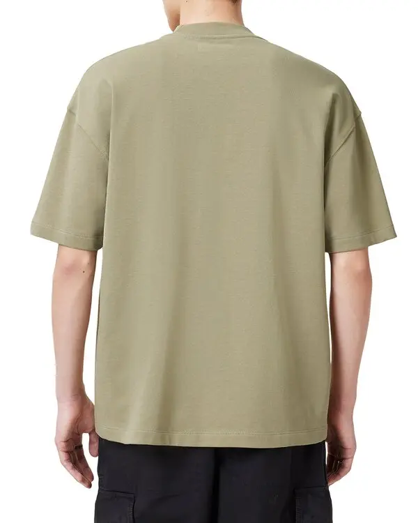 ALLSAINTS Haven Cotton Logo Embroidered Tee - Light Ash