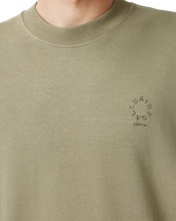 ALLSAINTS Haven Cotton Logo Embroidered Tee - Light Ash