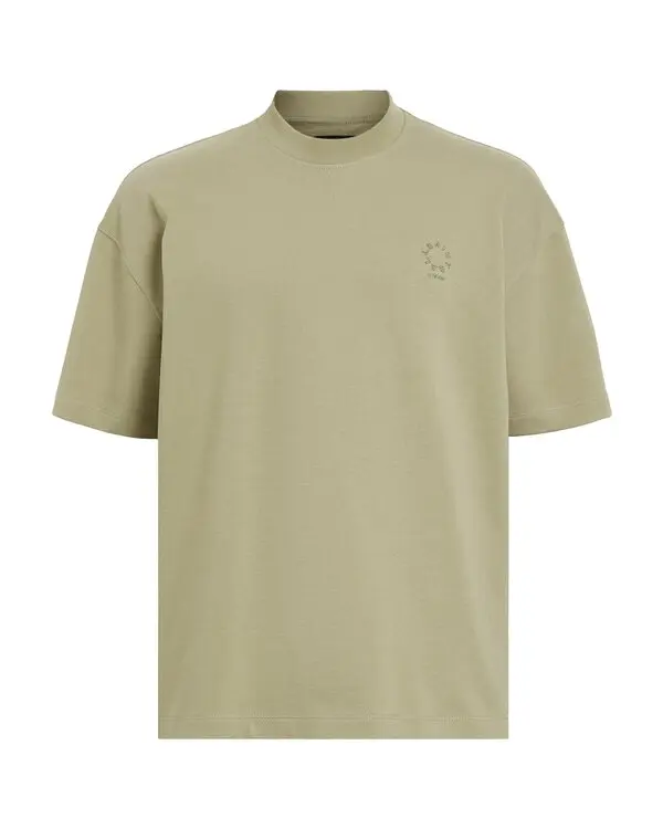ALLSAINTS Haven Cotton Logo Embroidered Tee - Light Ash