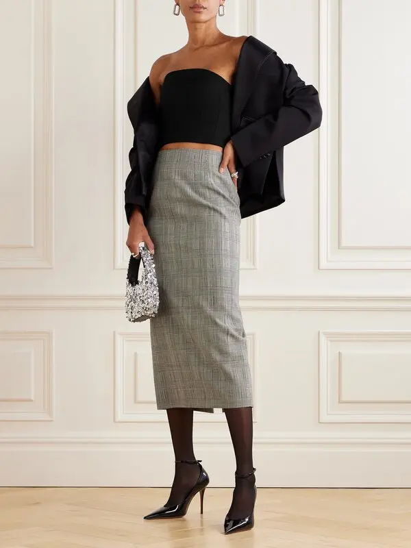 Wardrobe.NYC Grain De Poudre Wool-blend Bustier Top