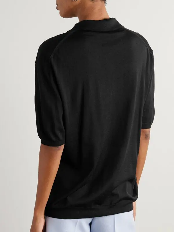 Marni Embroidered Wool And Silk-blend Polo Shirt