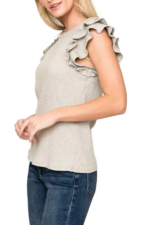 GIBSONLOOK Flutter Sleeve Rib Top