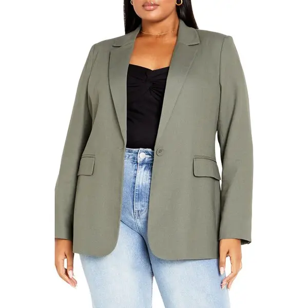 City Chic Clea One-button Blazer
