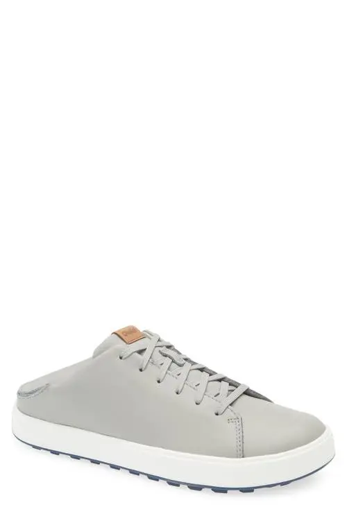 Olukai Wai'alae Waterproof Leather Golf Shoe - Grey Fog/tan