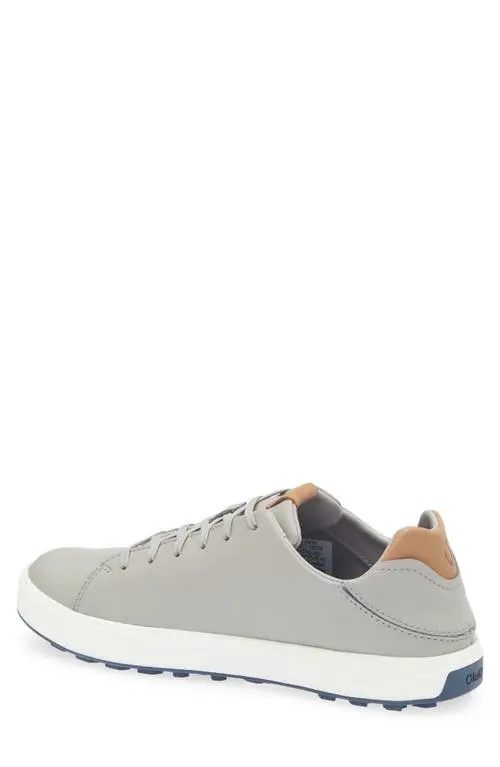 Olukai Wai'alae Waterproof Leather Golf Shoe - Grey Fog/tan