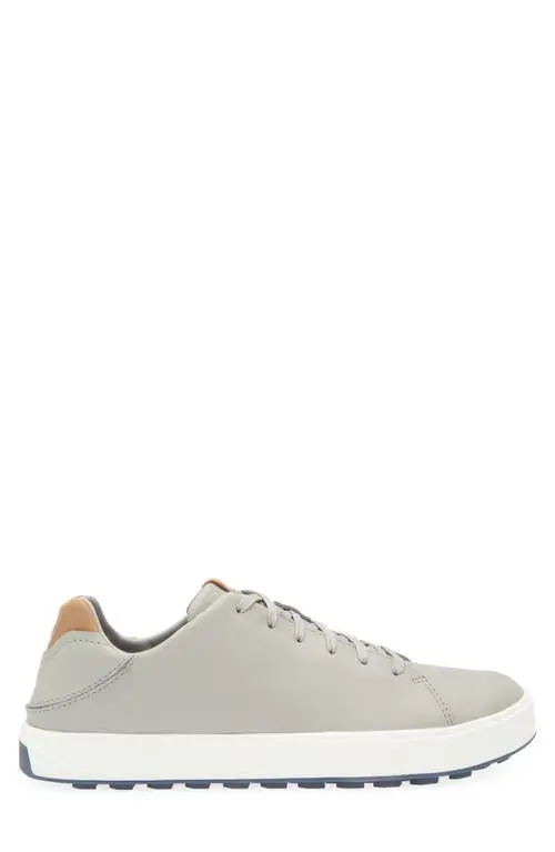 Olukai Wai'alae Waterproof Leather Golf Shoe - Grey Fog/tan