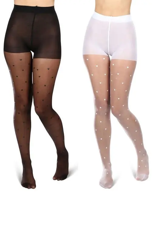 MEMOI Mini Heart 2-pack Tights
