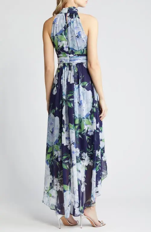 Eliza J Floral Chiffon High-low Midi Dress