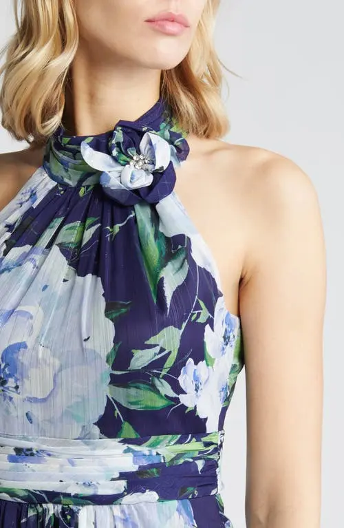 Eliza J Floral Chiffon High-low Midi Dress