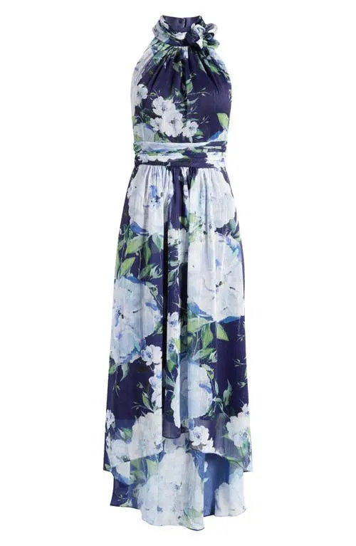 Eliza J Floral Chiffon High-low Midi Dress