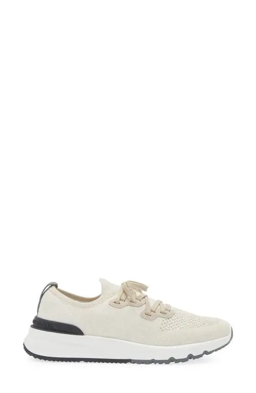 Brunello Cucinelli Mélange Knit Runner Sneakers - Ivory