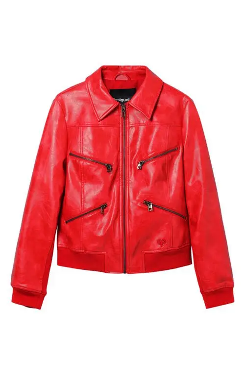 Desigual Faux Leather Biker Jacket