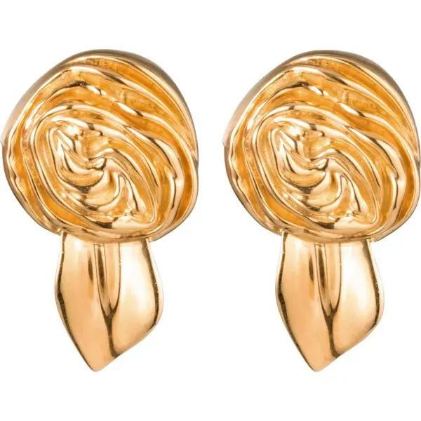 STERLING KING Rosette Stud Earrings - Gold
