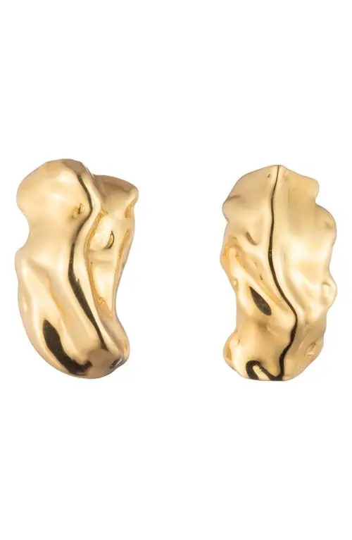 STERLING KING Molten Stud Earrings - Gold