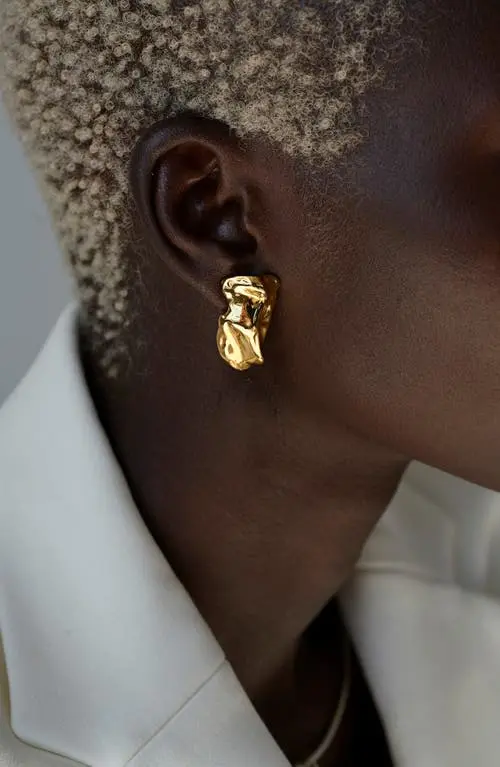 STERLING KING Molten Stud Earrings - Gold