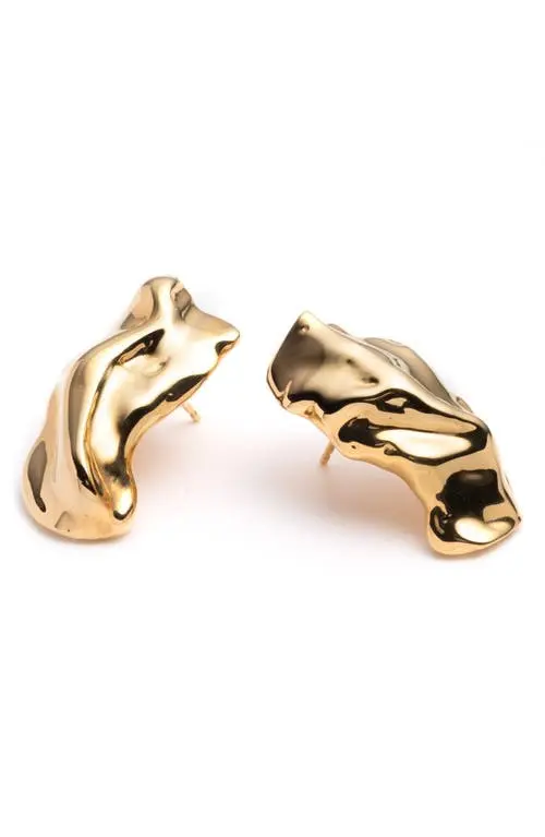 STERLING KING Molten Stud Earrings - Gold