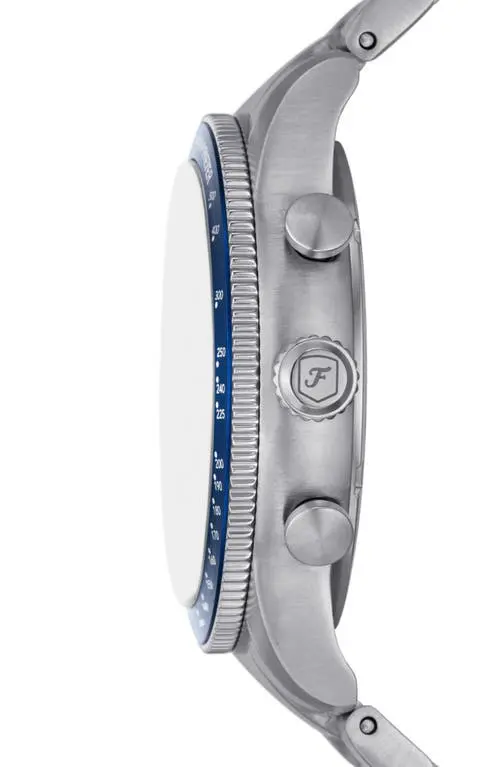 Fossil Sport Tourer Bracelet Chronograph Watch - Silver/blue