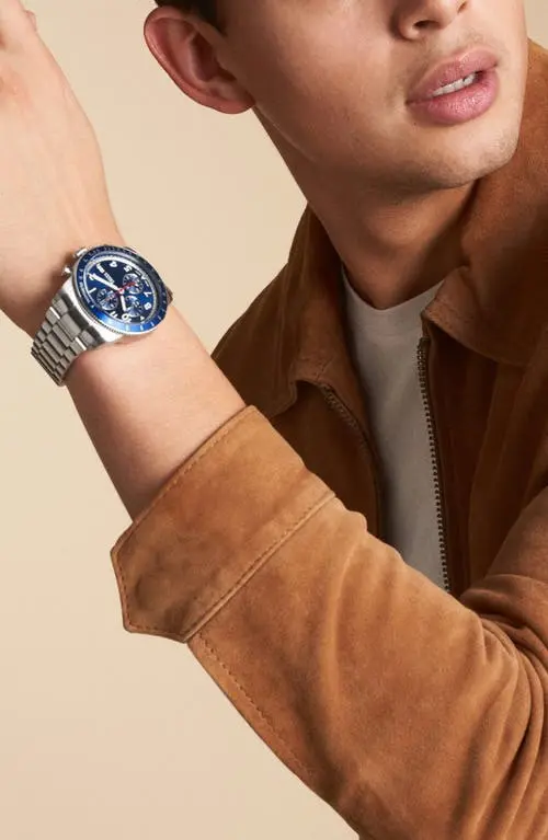 Fossil Sport Tourer Bracelet Chronograph Watch - Silver/blue