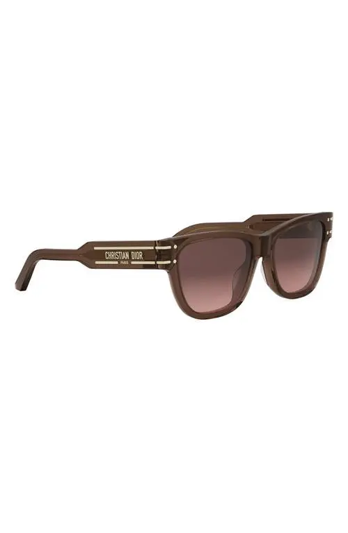 Dior Signature S6u 54mm Butterfly Sunglasses - Shiny Light Brown / Roviex