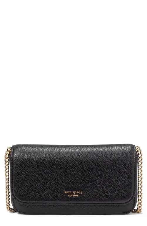 Kate Spade New York Ava Leather Wallet On A Chain - Black