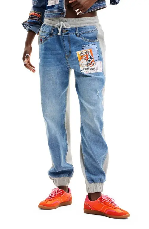 Desigual Mickey Mouse Jogger Jeans In Blue - 44% Off | Editorialist