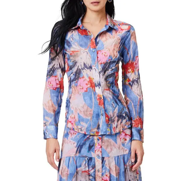 NIC+ZOE Dreamscape Crinkle Button-up Shirt