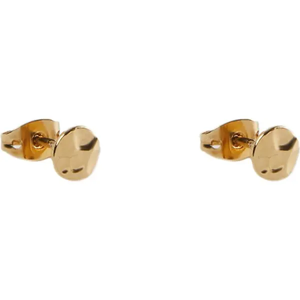 Argento Vivo Hammered Stud Earrings - Gold/silver