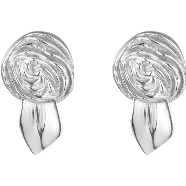 STERLING KING Mini Rosette Stud Earrings - Silver