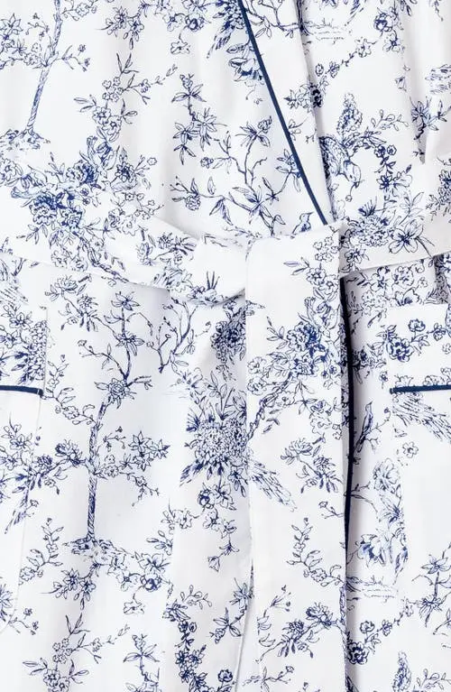 PETITE PLUME Timeless Toile Cotton Robe - White