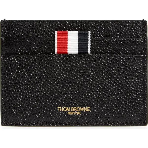 Thom Browne Grained Leather & Canvas Card Holder