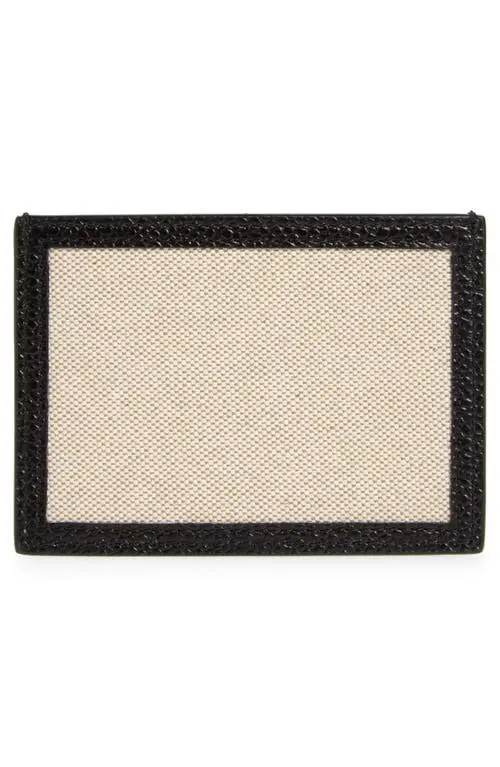 Thom Browne Grained Leather & Canvas Card Holder