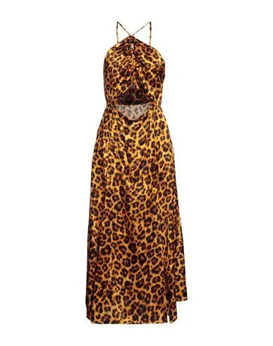 Sandro Midi Leopard-print Halterneck Dress