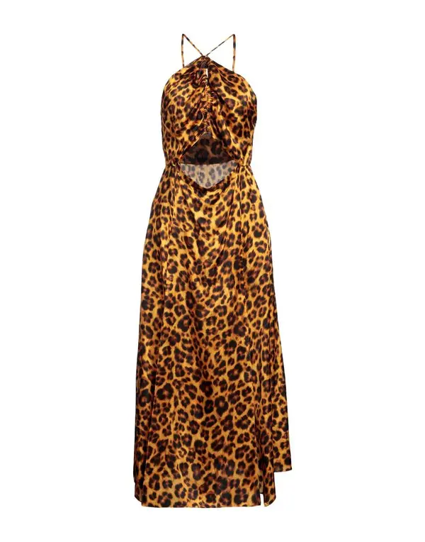 Sandro Midi Leopard-print Halterneck Dress