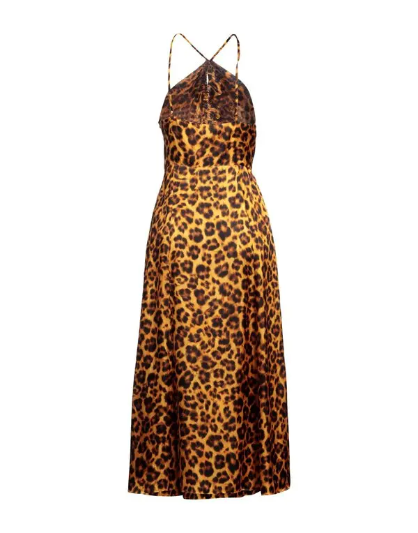 Sandro Midi Leopard-print Halterneck Dress