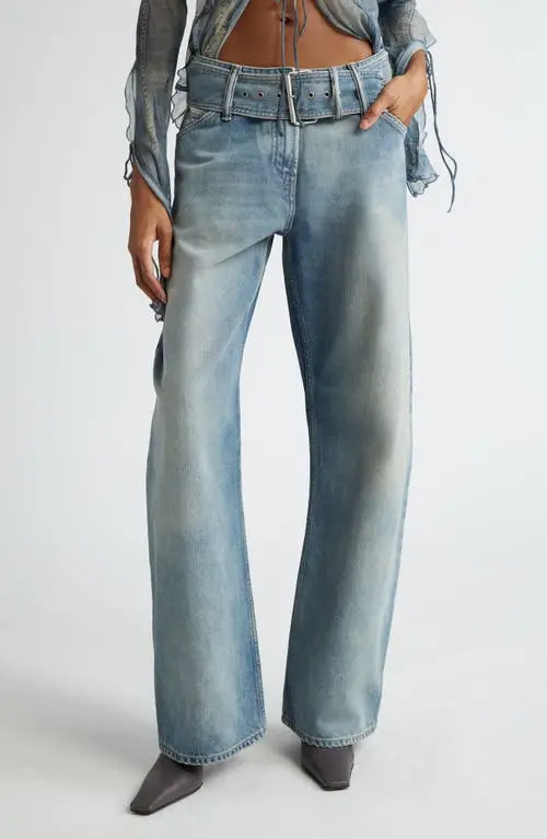 Acne Studios Belted Low Waist Wide Leg Jeans