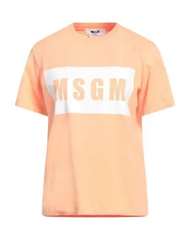 MSGM Logo-print Jersey T-shirt - Orange