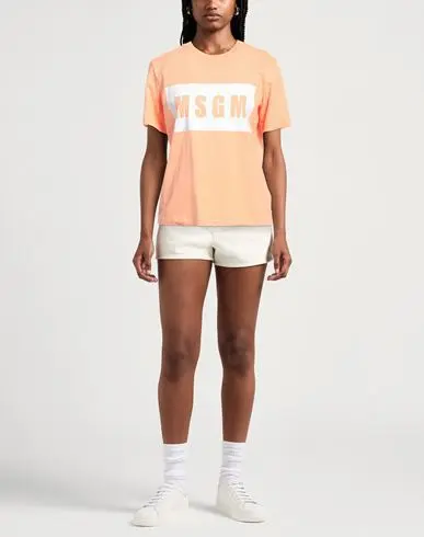 MSGM Logo-print Jersey T-shirt - Orange